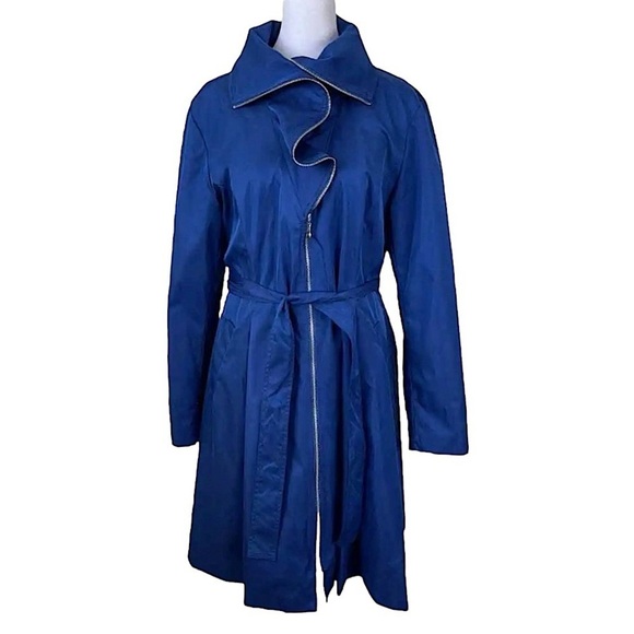 Samuel Dong | Jackets & Coats | Samuel Dong Royal Blue Zipper Ruffle ...